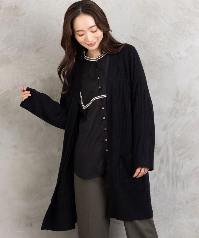 サブストリート（sab street）/【大きいサイズ】着流しリブロングカーディガン