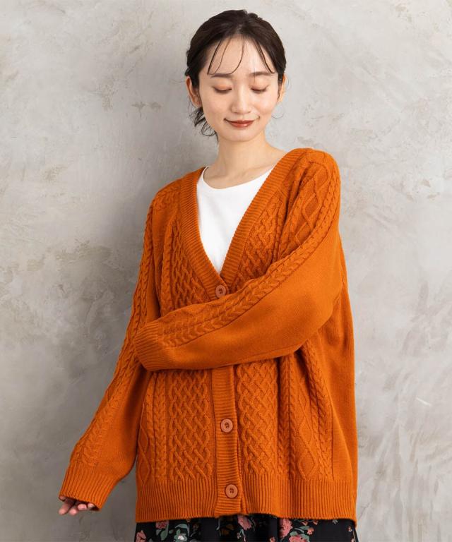 サブストリート（sab street）/【大きいサイズ】【sabstreet bis】【web限定】5Gケーブル柄アンサンブルニット