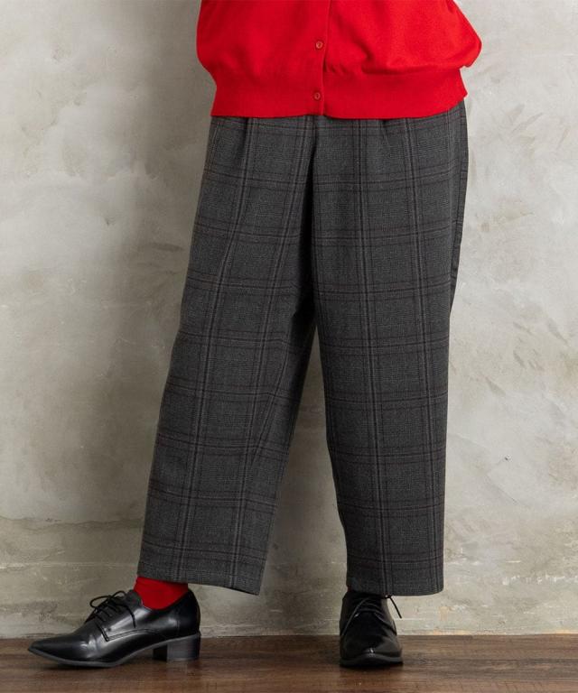 サブストリート（sab street）/【大きいサイズ】両面起毛セミワイドパンツ