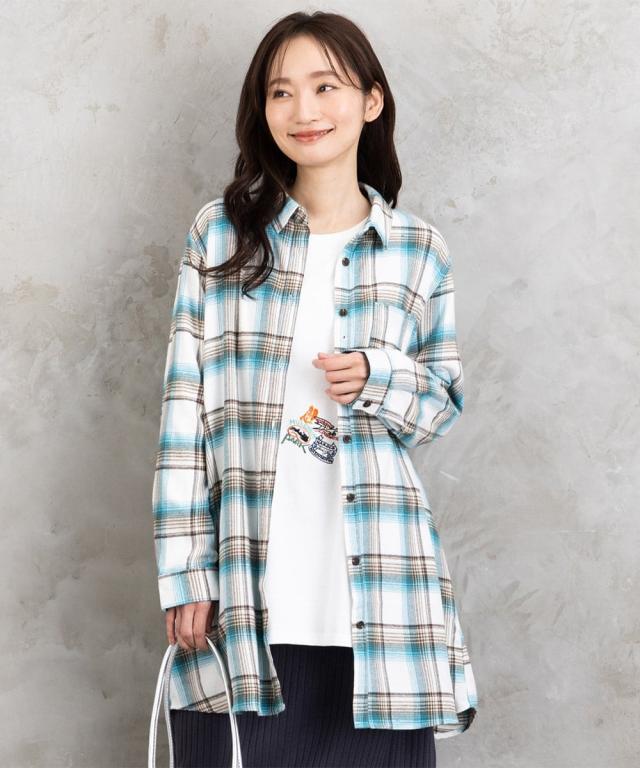 サブストリート（sab street）/【大きいサイズ】【吸湿・発熱】ソフトサーモ起毛チェックシャツチュニック