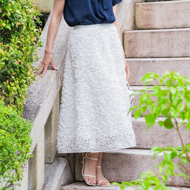 ビアッジョブルー（Viaggio blu）/フラワーチュールスカート