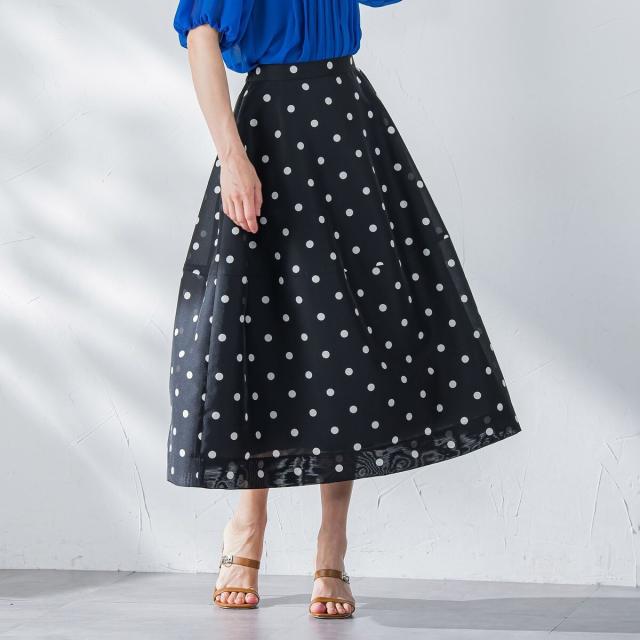 ビアッジョブルー（Viaggio blu）/【新色追加】スパンオーガンジーコクーンスカート≪洗濯機で洗える≫