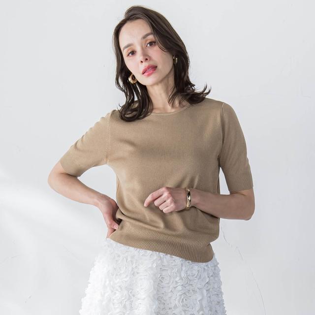 ビアッジョブルー（Viaggio blu）/ドライタッチハーフスリーブプルオーバー≪手洗い可能≫