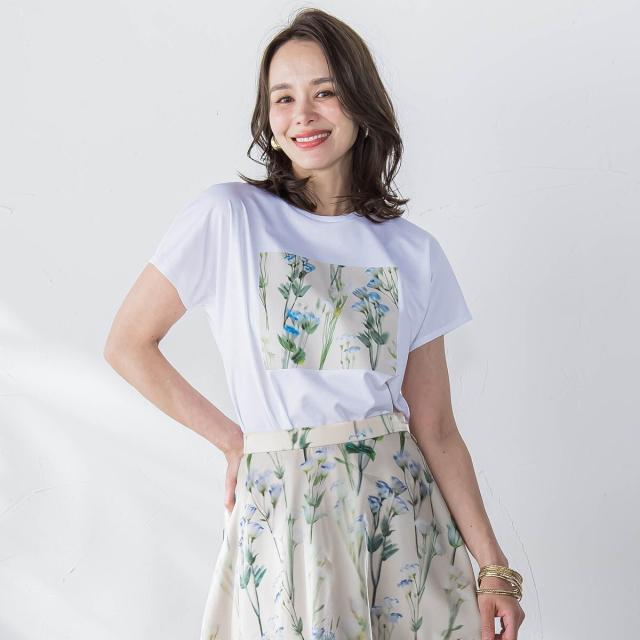 ビアッジョブルー（Viaggio blu）/リシアンサスプリントTシャツ≪洗濯機で洗える≫