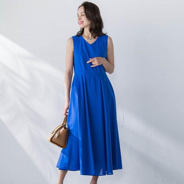 ビアッジョブルー（Viaggio blu）/ドライシアーシャンブレーワンピース≪洗濯機で洗える≫