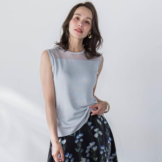 ビアッジョブルー（Viaggio blu）/ラメノースリーブニット