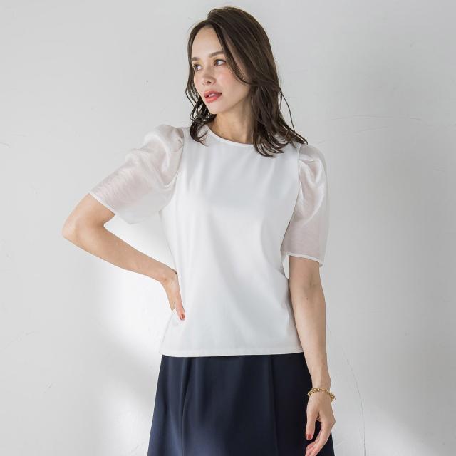 ビアッジョブルー（Viaggio blu）/シアースリーブカットソー≪手洗い可能≫