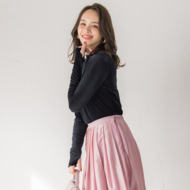 ビアッジョブルー（Viaggio blu）/シアーベロアカットソー≪手洗い可能≫