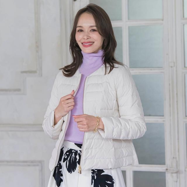 ビアッジョブルー（Viaggio blu）/ペプラムダウンジャケット