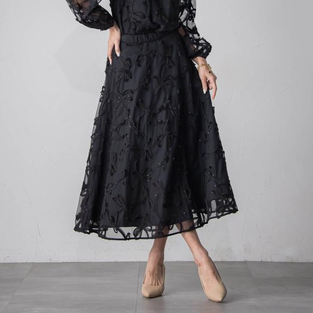 【NEW】ビアッジョブルー（Viaggio blu）/スパンコールテープチュールスカート