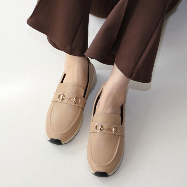 フィン（Fin）/【25秋冬新作】ビットローファー厚底スリッポン【低反発スポンジ入り】