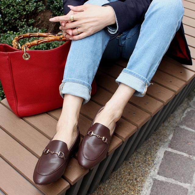 フィン（Fin）/【低反発スポンジ入り】本革ビットローファー