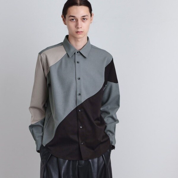 ティーケー タケオキクチ（tk．TAKEO KIKUCHI）/ヘリンボーンカーブスイッチシャツ