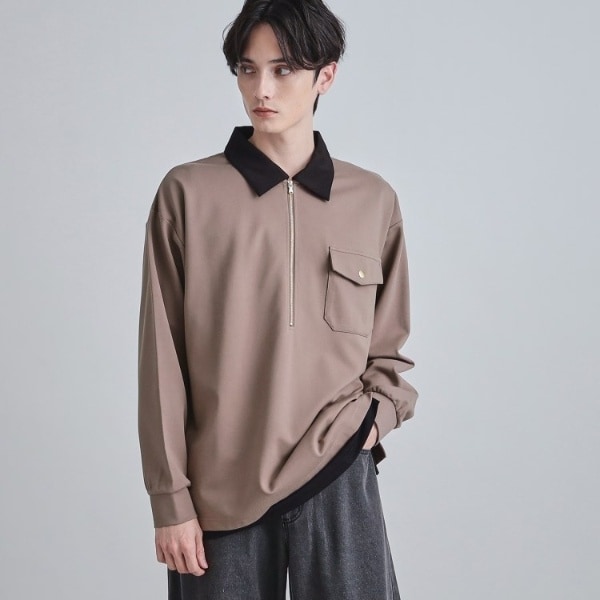 ティーケー タケオキクチ（tk．TAKEO KIKUCHI）/ハードポンチハーフジップポロカットソー