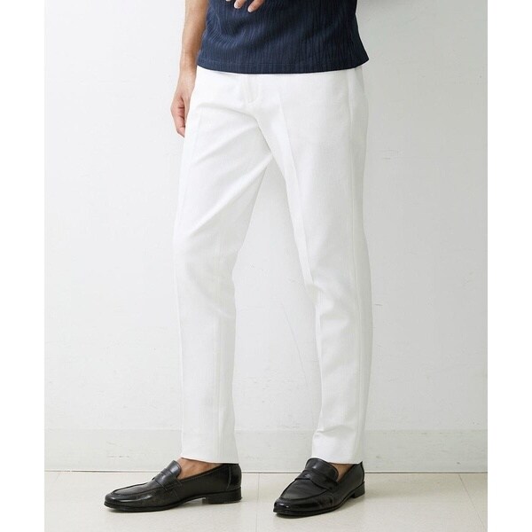 ミッシェルクランオム（MICHEL  HOMME）/ヘリンボンプレビアシャンブレースラックスパンツ 撥水