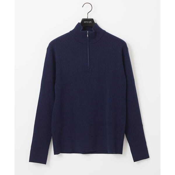 ミッシェルクランオム（MICHEL  HOMME）/リブ編みハーフジップニット