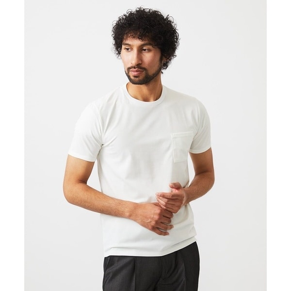 ミッシェルクランオム（MICHEL  HOMME）/《日本製》胸ポケット付きクルーネック半袖カットソー