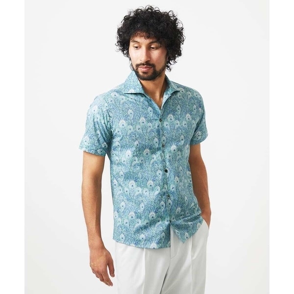 ミッシェルクランオム（MICHEL  HOMME）/《日本製》フラワー柄半袖シャツ