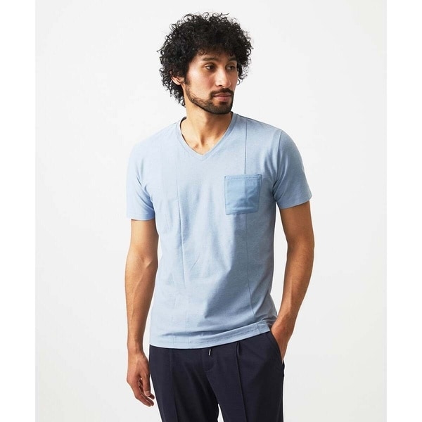 ミッシェルクランオム（MICHEL  HOMME）/リネン混Vネックカットソー