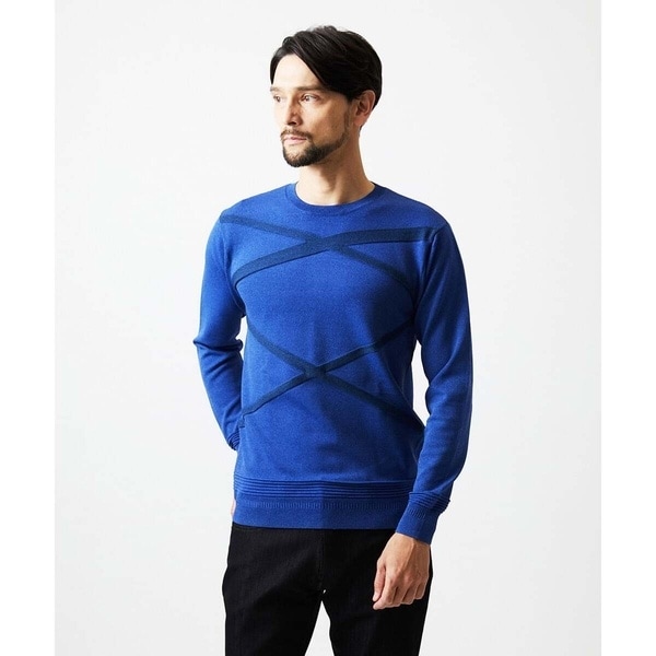 ミッシェルクランオム（MICHEL  HOMME）/切り替えクルーネックニット