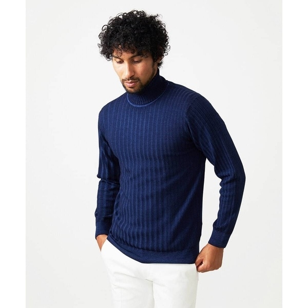 ミッシェルクランオム（MICHEL  HOMME）/ガーメントダイリブ　タートルネックニット