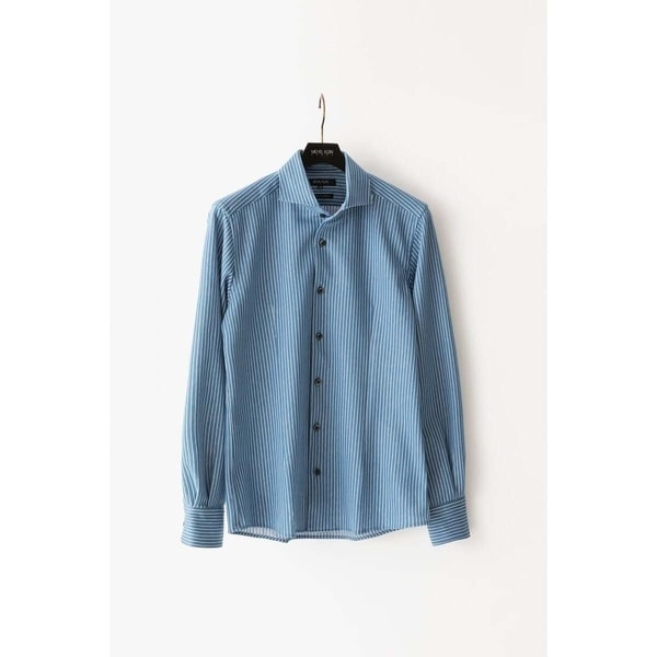 ミッシェルクランオム（MICHEL  HOMME）/《日本製》ストライプ柄ジャージ長袖シャツ