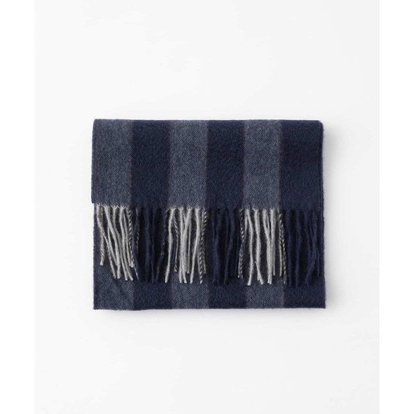 【NEW】ミッシェルクランオム（MICHEL  HOMME）/ストライプ柄カシミヤマフラー