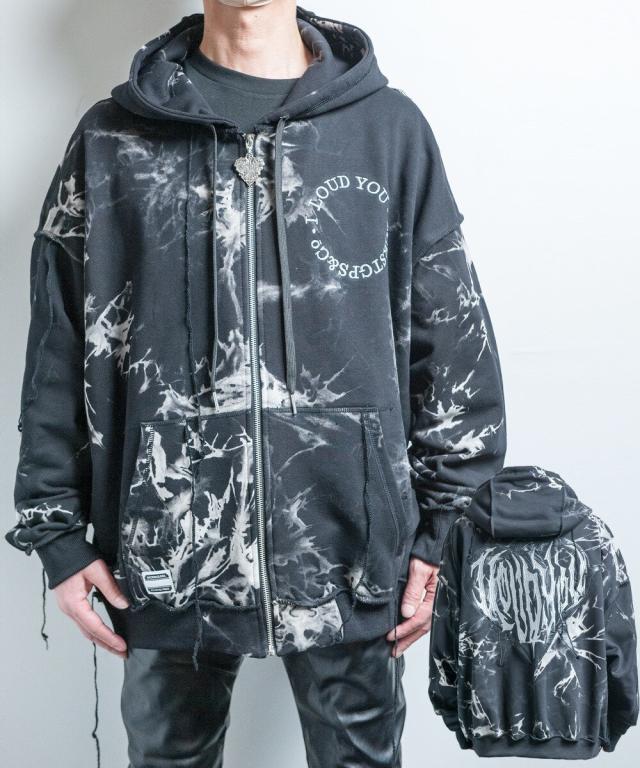 バックステージパス（backstagepass）/MARIONETTE(マリオネット)ハートロゴ刺繍 ジップアップ オーバーサイズ パーカー