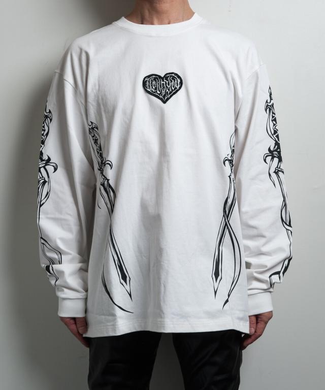 バックステージパス（backstagepass）/TRIPLE DAGGER LS(トリプルダガー LS）ビッグシルエット クルーネック プリント ロ