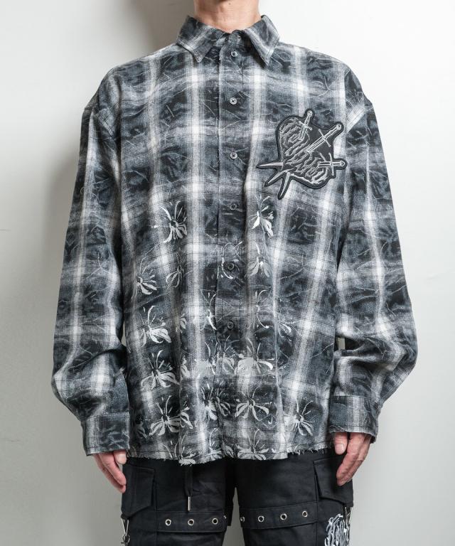 バックステージパス（backstagepass）/ZERO PYRAMID(ゼロ ピラミッド)オーバーサイズ オンブレーチェックシャツ