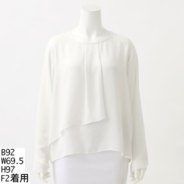 ラ・クープ/無地タックアシンメトリーブラウス