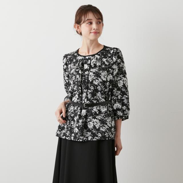 ラ・クープ（LACOUPE）/オリジナル花柄ギャザーブラウス