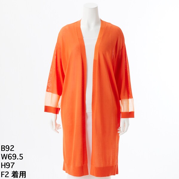 ラ・クープ（LACOUPE）/8分袖シアーロングカーデ