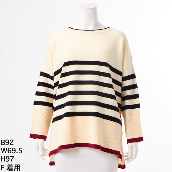 ラ・クープ（LACOUPE）/【洗える】ボーダーニット