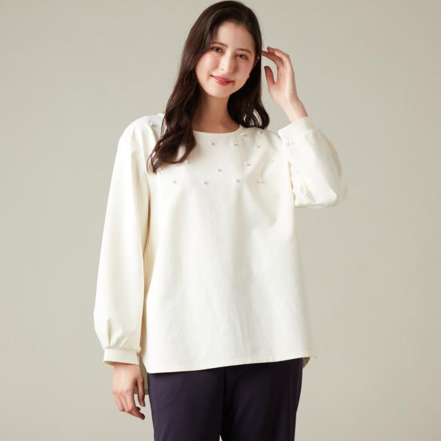 ラ・クープ（LACOUPE）/パール付きカットソー