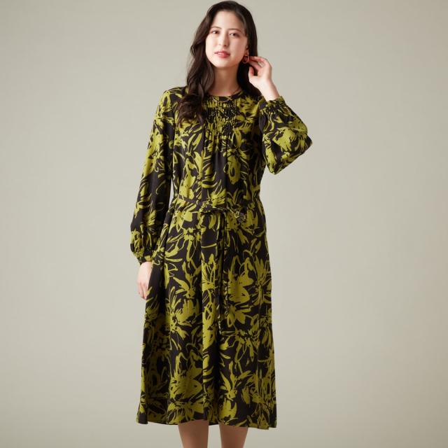 ラ・クープ（LACOUPE）/フラワー柄プリントワンピース　【洗える】ポリエステル100