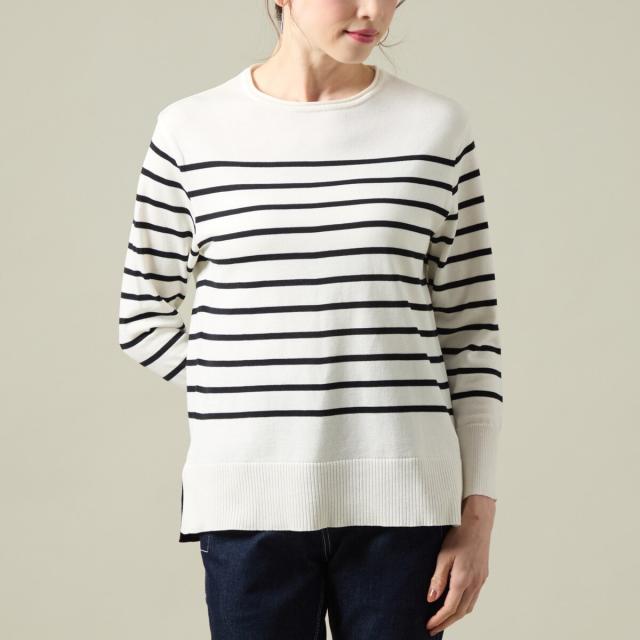 ラ・クープ（LACOUPE）/洗えるボーダーニットプルオーバー 【日本製】（天竺編み）