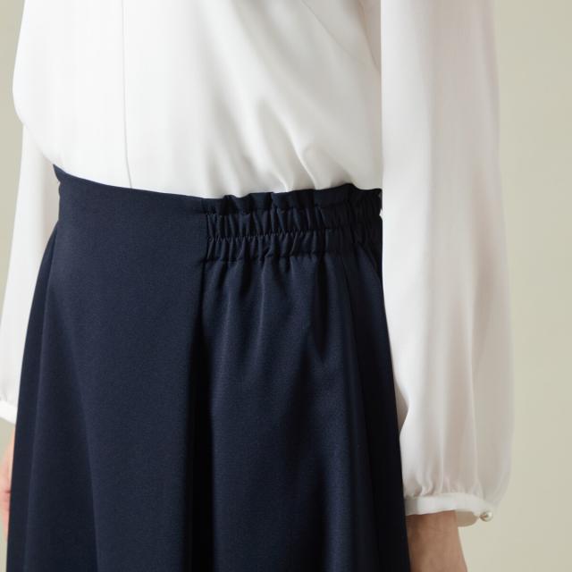 ラ・クープ（LACOUPE）/【ウエストゴム】無地セミフレアースカート
