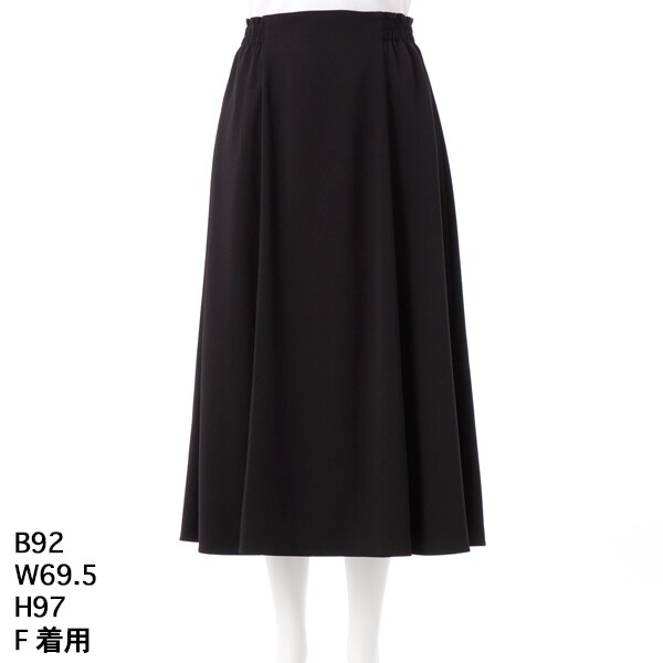 ラ・クープ（LACOUPE）/【ウエストゴム】無地セミフレアースカート ラ・クープ（LACOUPE）/【ウエストゴム】無地セミフレアースカート