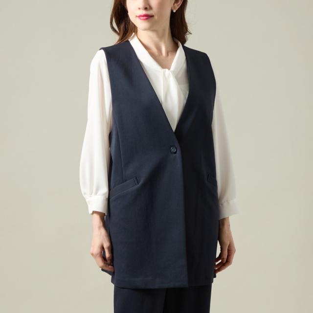 ラ・クープ（LACOUPE）/Vネック1つ釦ジレ