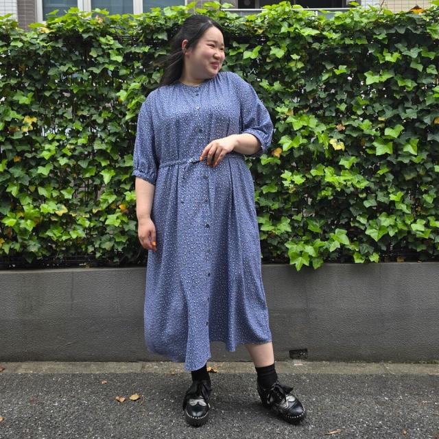 ラ・クープ（LACOUPE）/【洗える】幾何柄フロントボタンワンピース