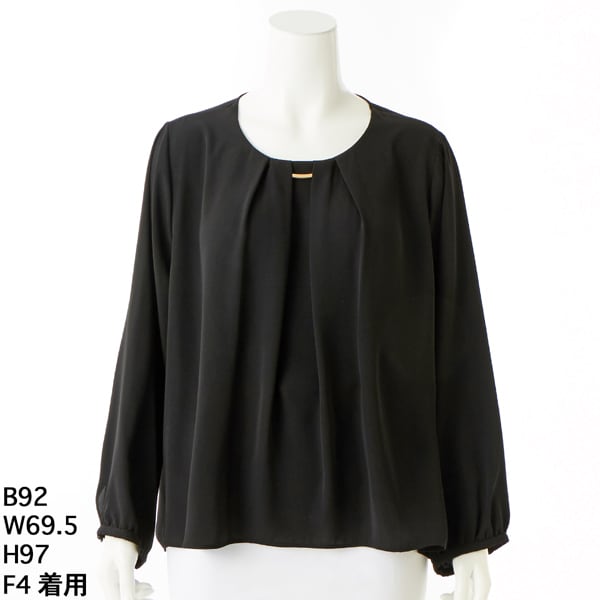 ラ・クープ（LACOUPE）/【洗える】無地ブラウス【F4−BK】