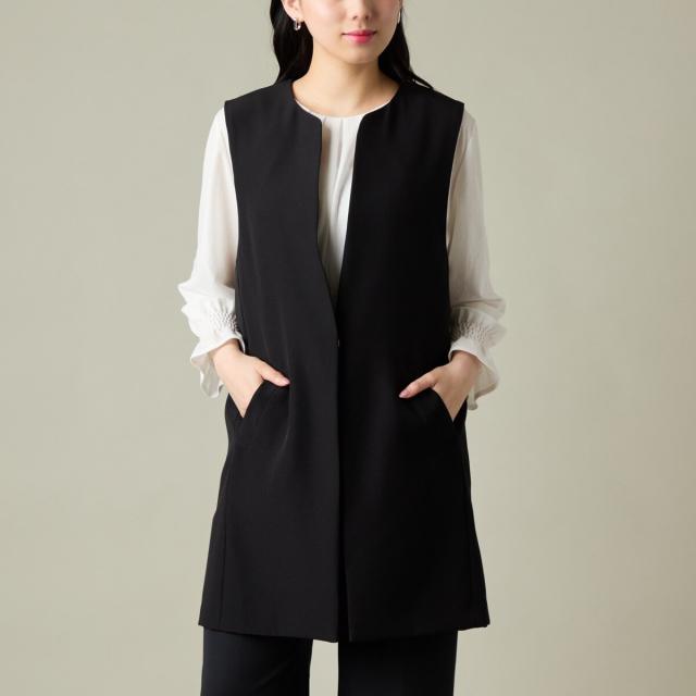 ラ・クープ（LACOUPE）/【洗える】ストレッチロングジレ