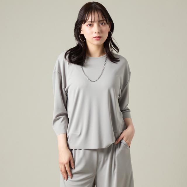 ラ・クープ（LACOUPE）/【ストレッチ】【吸水速乾性】7分袖プルリプルオーバー【日本製】