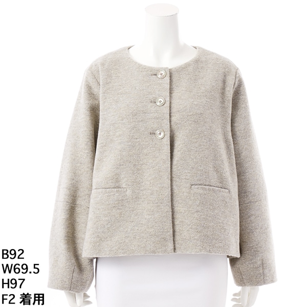 ラ・クープ（LACOUPE）/ラメ混ノーカラーショートジャケット