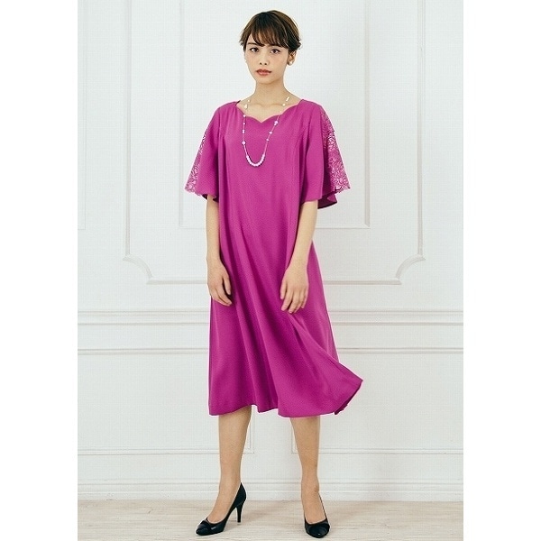 ラ・クープ/袖レース切替ワンピース