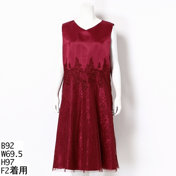 ラ・クープ（LACOUPE）/【大きいサイズ】モチーフレースワンピース