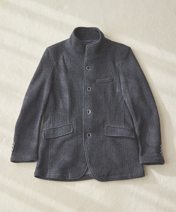 ユニオンステーション（UNION STATION）/ヘリンボン柄プリントフリーススタンドジャケット