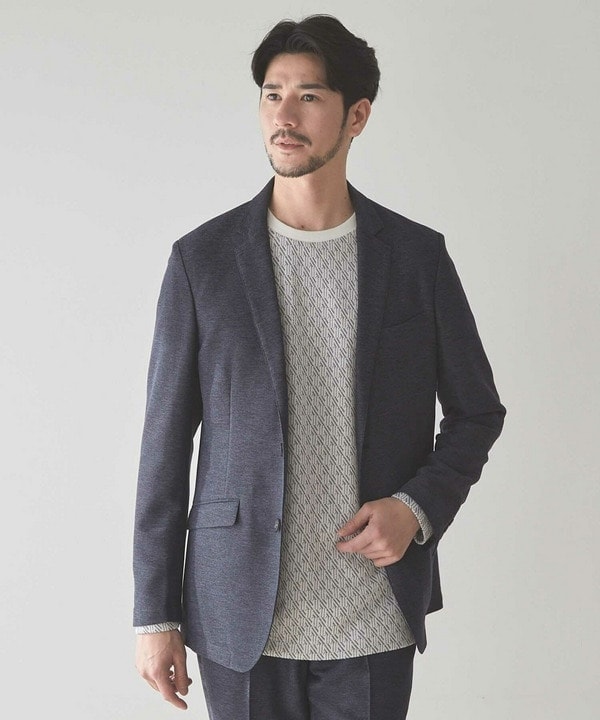 ユニオンステーション（UNION STATION）/メランジプリントポンチテーラードジャケット