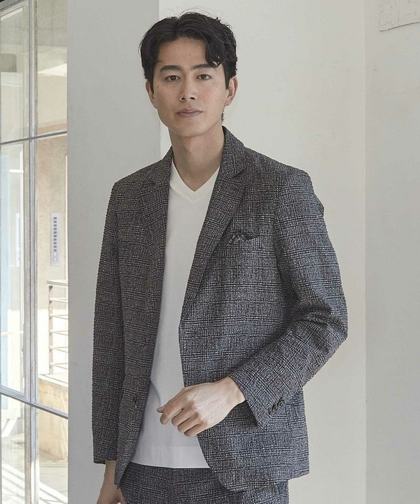 ユニオンステーション（UNION STATION）/シアサッカーグレンチェックプリントテーラードジャケット